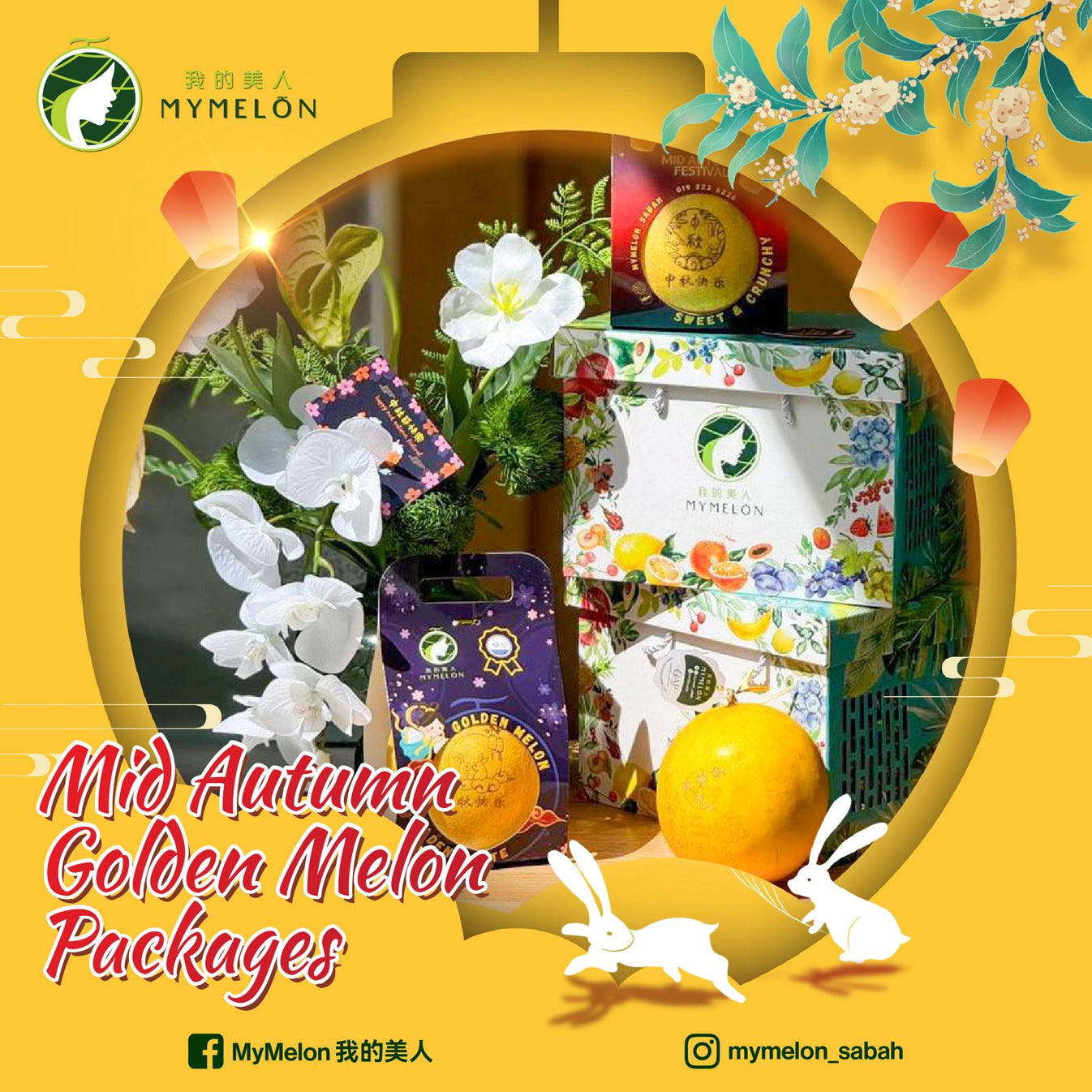 (Engraved) Box of 1 Golden Melon + 1 Mini Watermelon – MyMelon Sabah